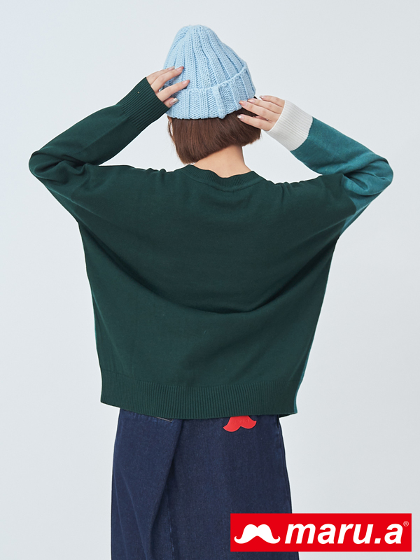 【maru.a】個性圖案雙色柔軟針織(2色)9914217