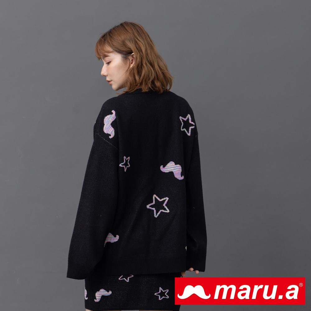 【maru.a】俏鬍子女士🌟手繪可愛刺繡流蘇毛衣(2色)-黑色 23934215